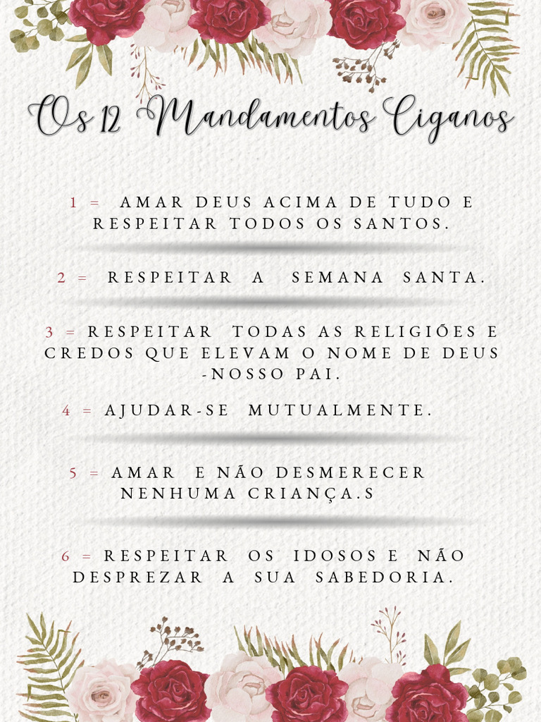 Os 12 Mandamentos Ciganos | PDF