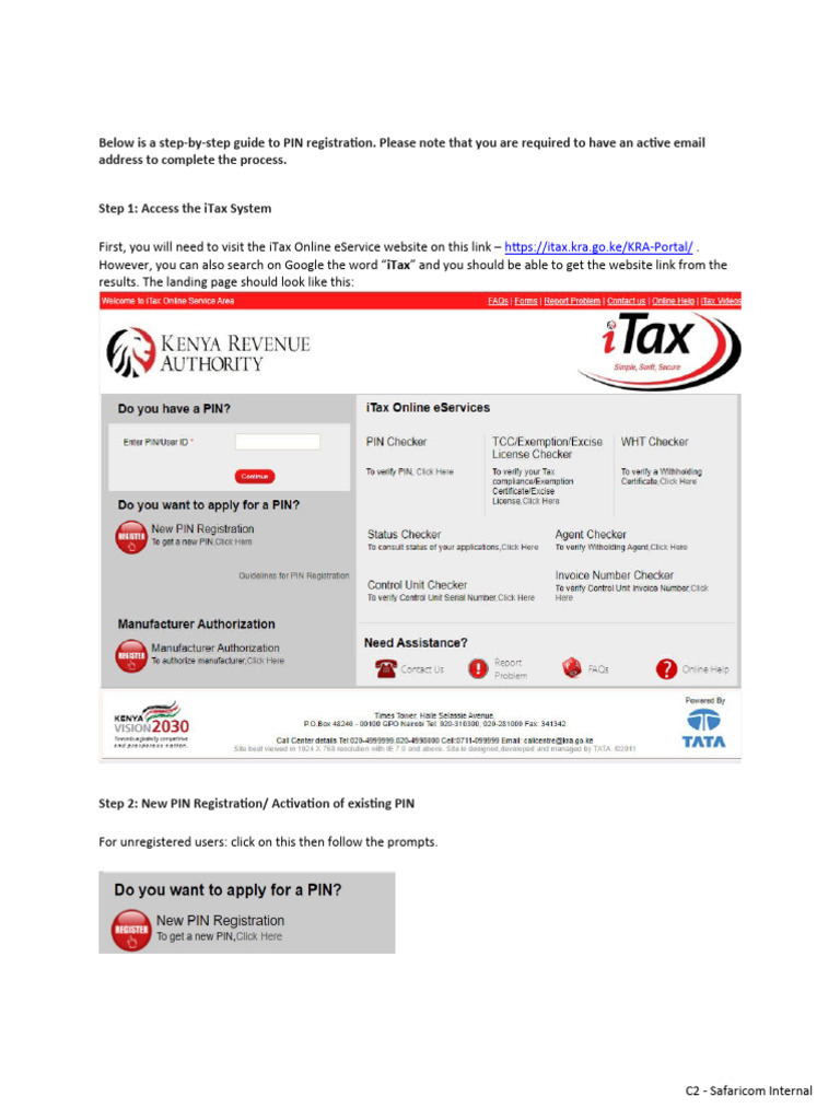 ITax PIN Registration Process | PDF | Internet | Cyberspace