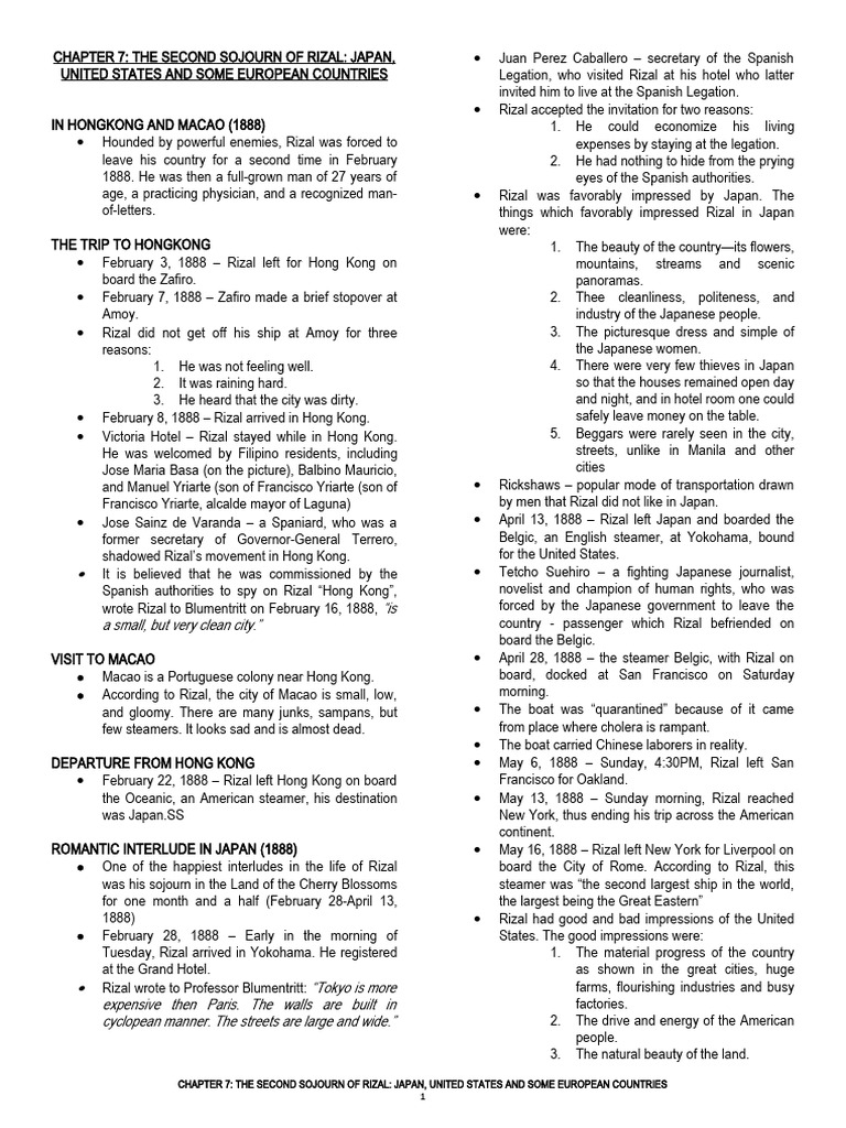 Chapter 7 Rizal | PDF | Spanish East Indies | Philippines