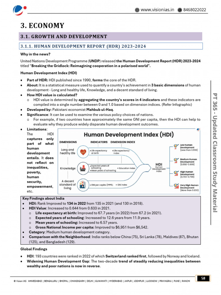 VisionIAS PT 365 December 2024 Updated Part 1 (1) - 64-97 | PDF | Human Development Index ...