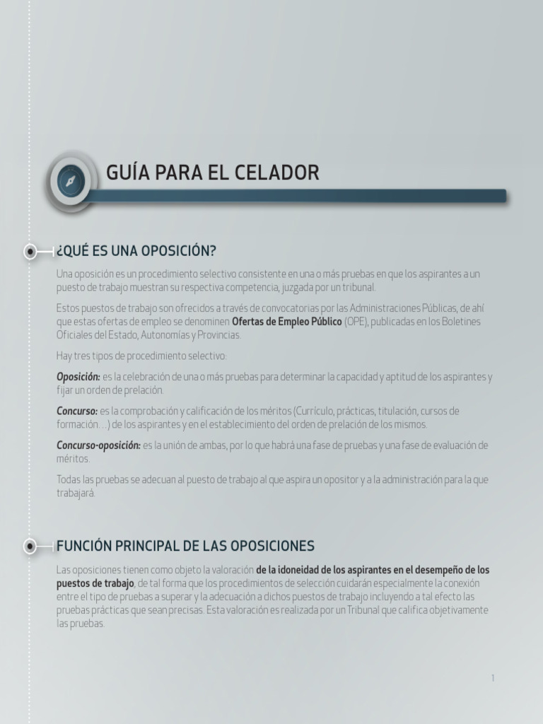 Guía de Oposiciones para Celadores | PDF | Servicio Civil | Gobierno