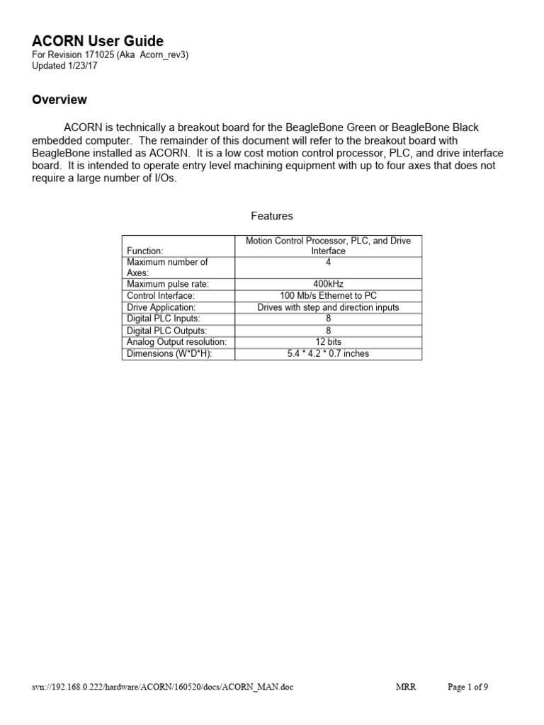 ACORN User Guide for Motion Control | PDF | Programmable Logic ...