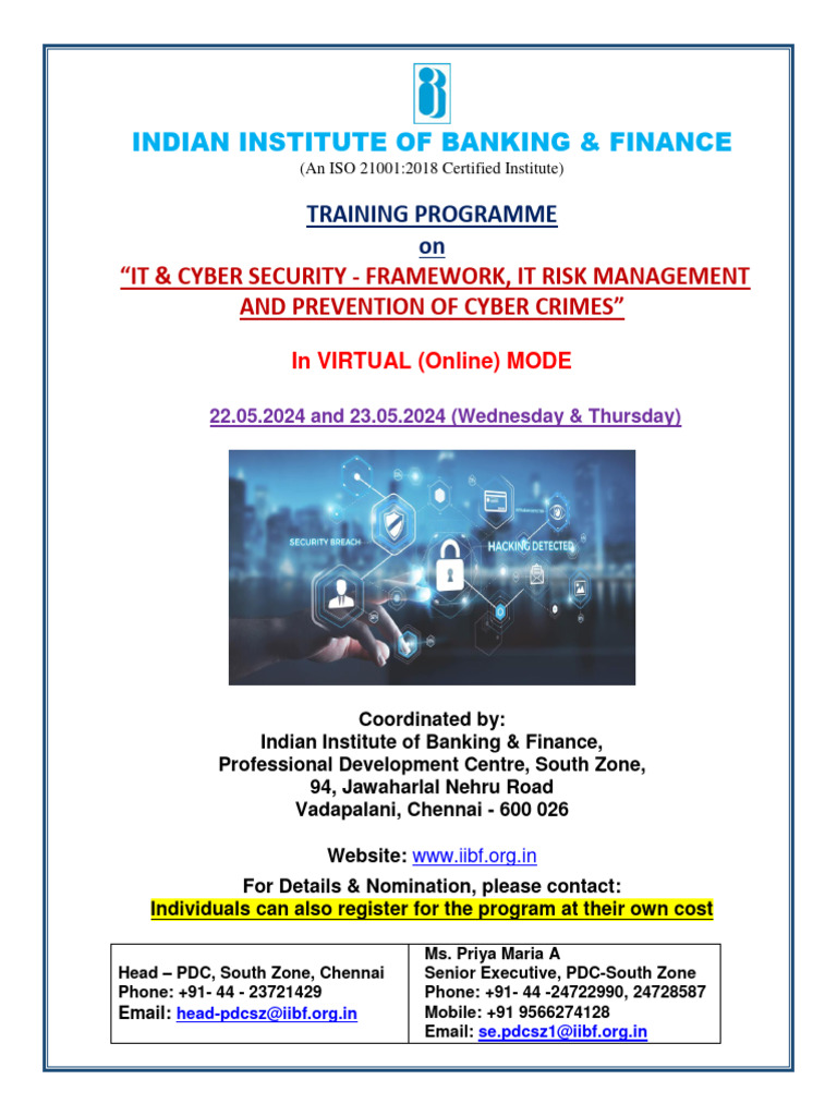 Brochure - It Cyber Security - 22.05.2024 and 23.05.2024 | PDF | Computer Security | Security