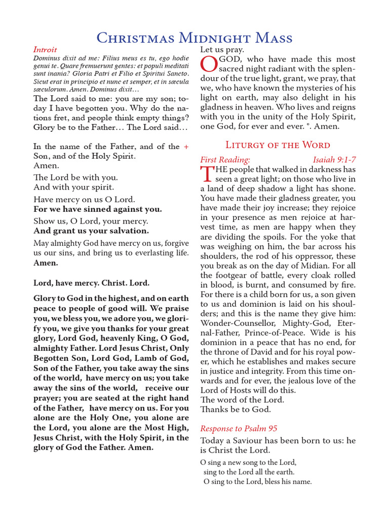 Midnight Mass Missalette | PDF | Lord's Prayer | Glory (Religion)