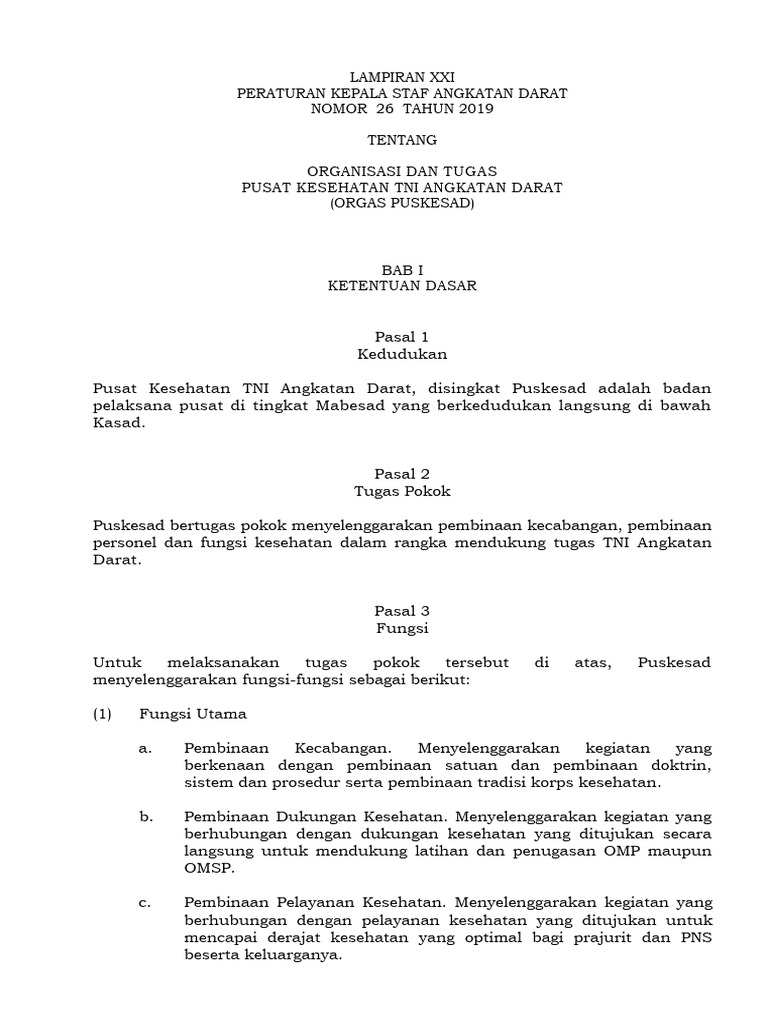 Naskah Orgas Puskesad | PDF