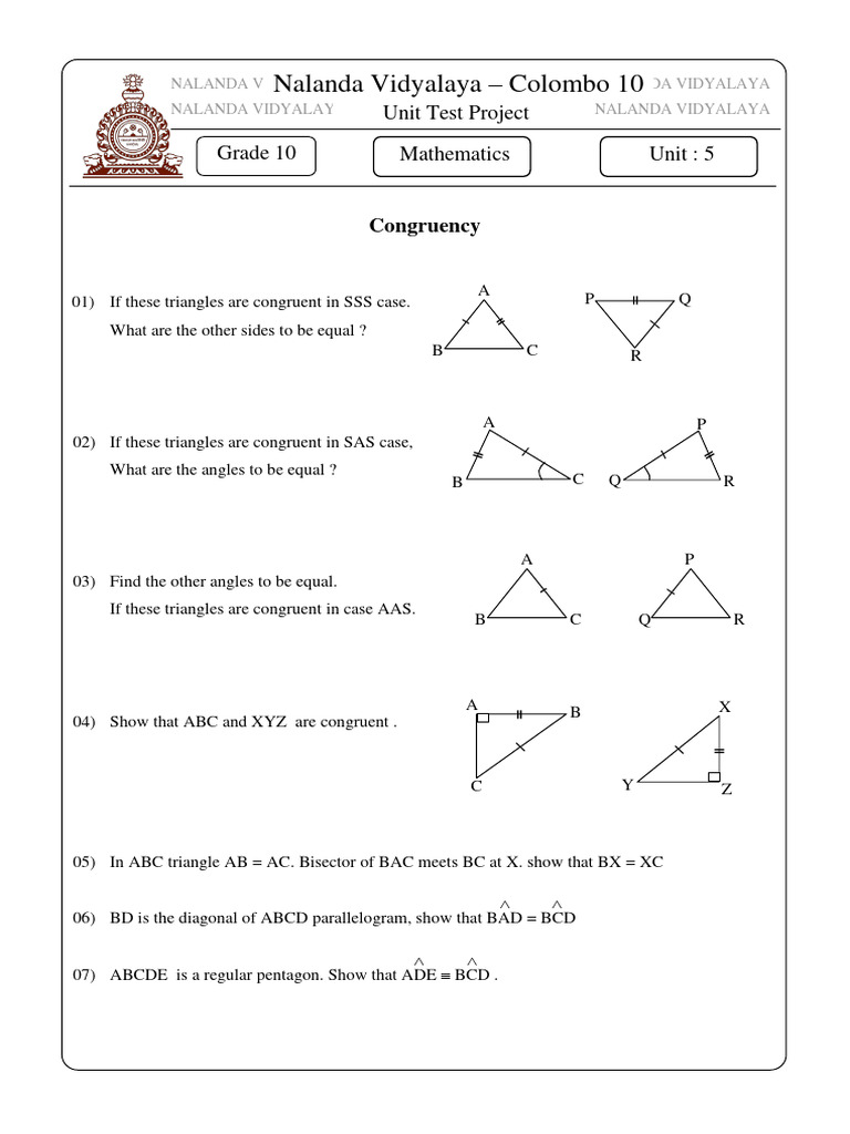 Triangle Congruence Proofs and Problems | PDF | Triangle | Geometric Shapes