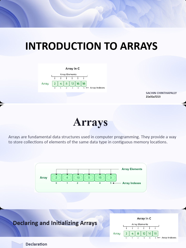 Introduction To Arrays Pdf Algorithms Applied Mathematics