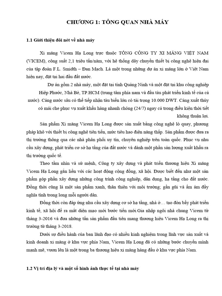 Chương 1: T NG Quan Nhà Máy | PDF