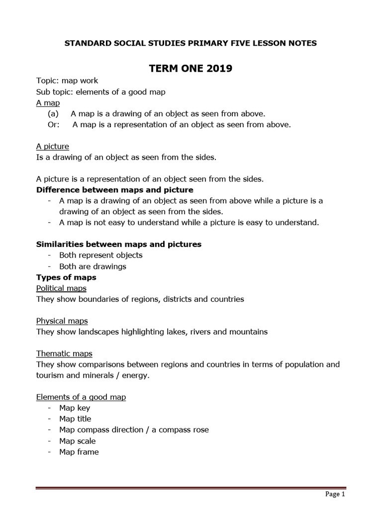 Standard Social Studies Primary Five Lesson Notes P - 5 2019 | PDF ...