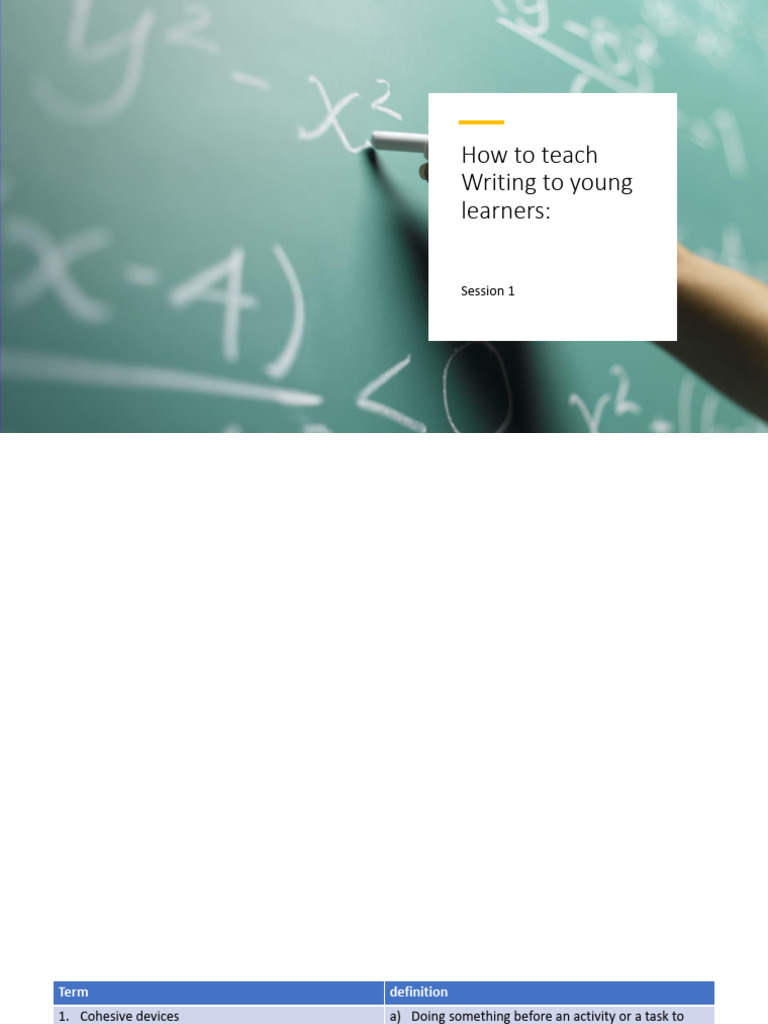 How To Teach Writing Young Learners Session 1 TEFL Writing (Autosaved ...