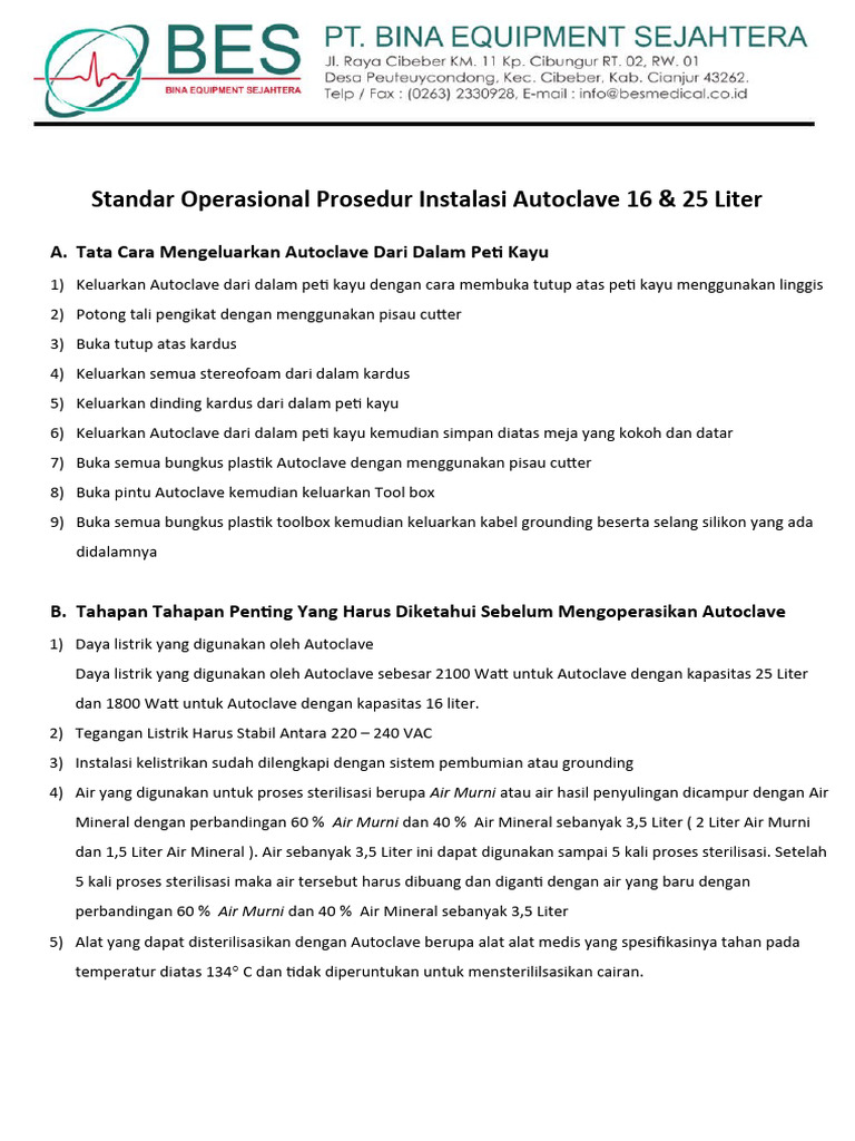 SOP Penggunaan Autoclave | PDF