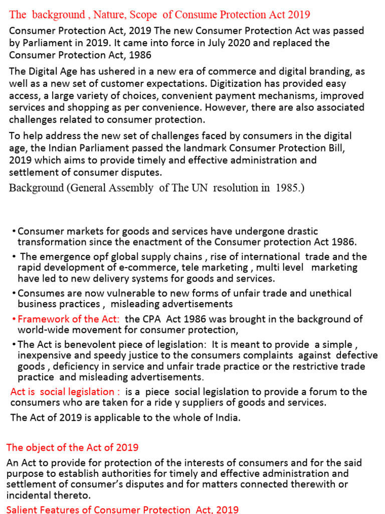 Consumer Protection Act 2019 Guide | PDF | Consumer Protection | Goods