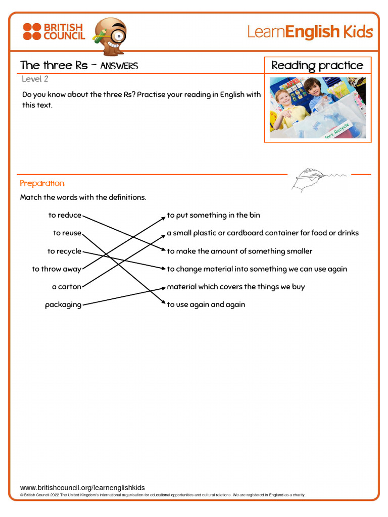 Reading Practice The Three Rs Answers | PDF | Reuse | Paper