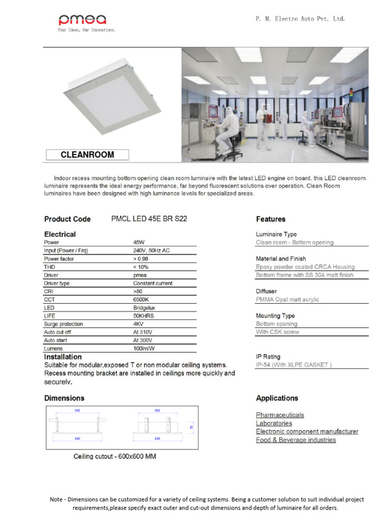 TDS - LED BOCR 2 X 2 45W SS Frame | PDF | Home & Garden | Computers
