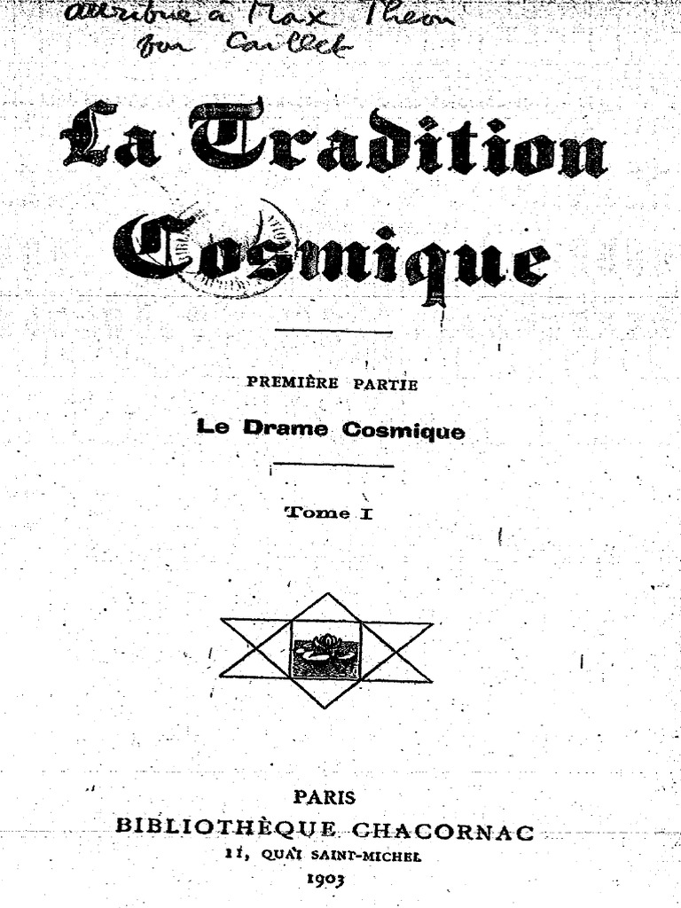 Théon Max - La Tradition Cosmique Tome 1 | PDF