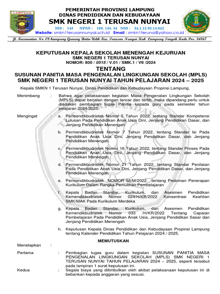 SK MPLS 2024-2025 Revisi | PDF