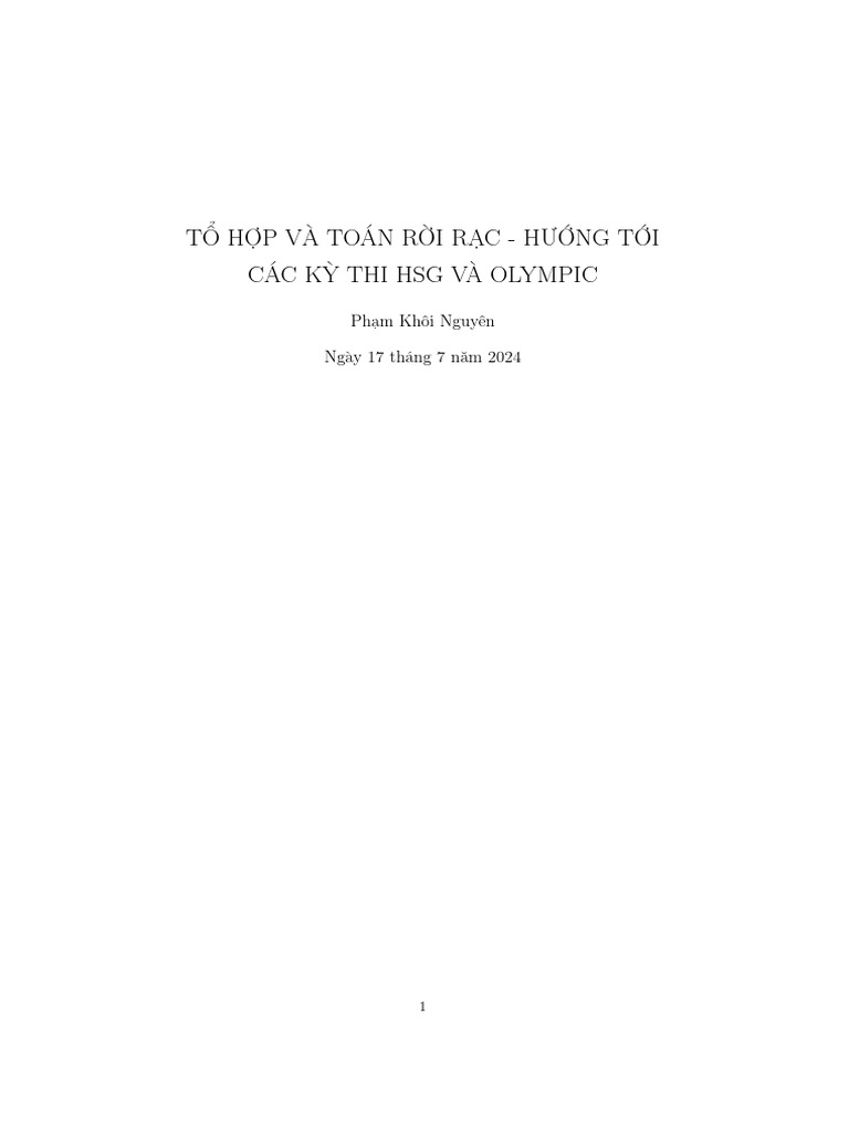 T H P Và Toán R I R C - Hư NG T I Các K Thi HSG Và Olympic | PDF