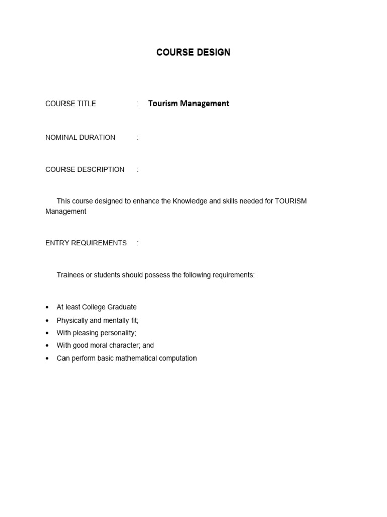 June 3 Updated COURSE DESIGN SMI College | PDF | Tableware | Cakes