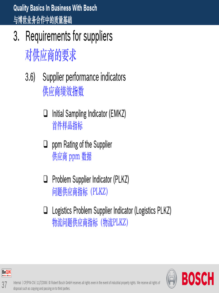 Bosch Supplier Quality Requirements | PDF | Computers | Technology ...