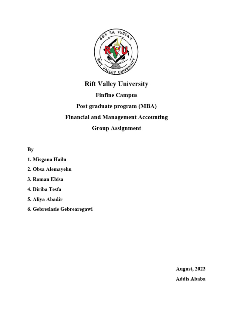 Rift Valley University | PDF | Expense | Debits And Credits