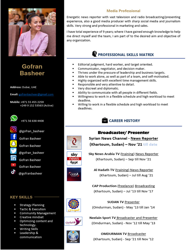 Gofran Basheer CV (Media) Dec 2021 | PDF | News | Mass Media