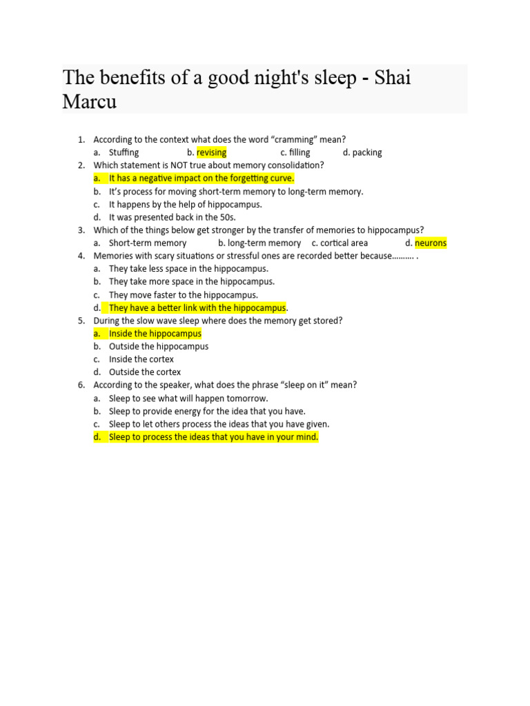 Benefits of Sleep for Memory and Learning | PDF