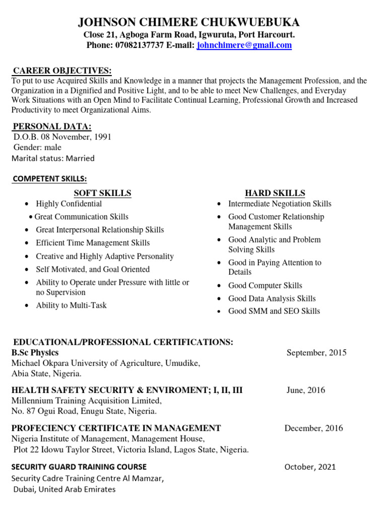 JOHNSON CV MGP | PDF | Sales | Cognition