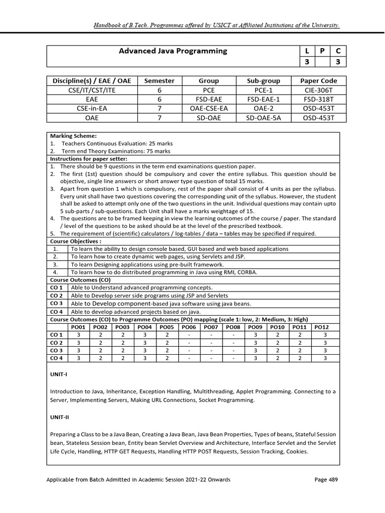 6th Semester - FSD - CSE - Syllabus | PDF | Html | Html Element