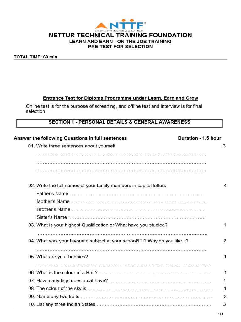 Pre Test For Selection - Iteration 8 | PDF | Electrical Engineering ...