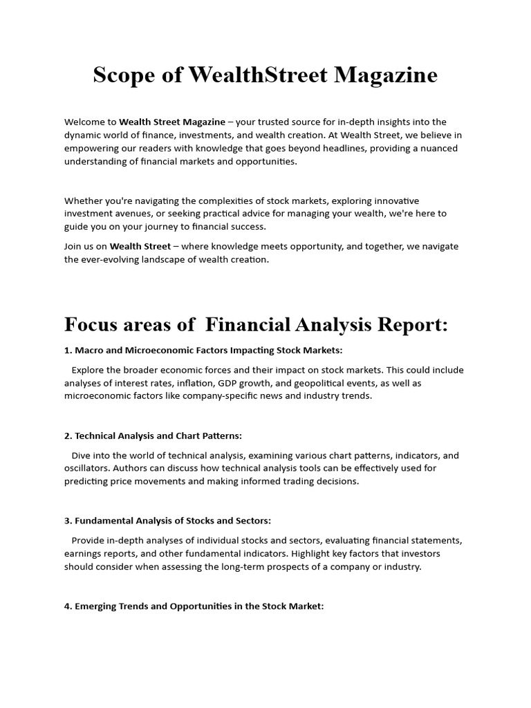 657ad1de2df88 Scope of WealthStreet Magazine | PDF | Technical Analysis | Stock Market
