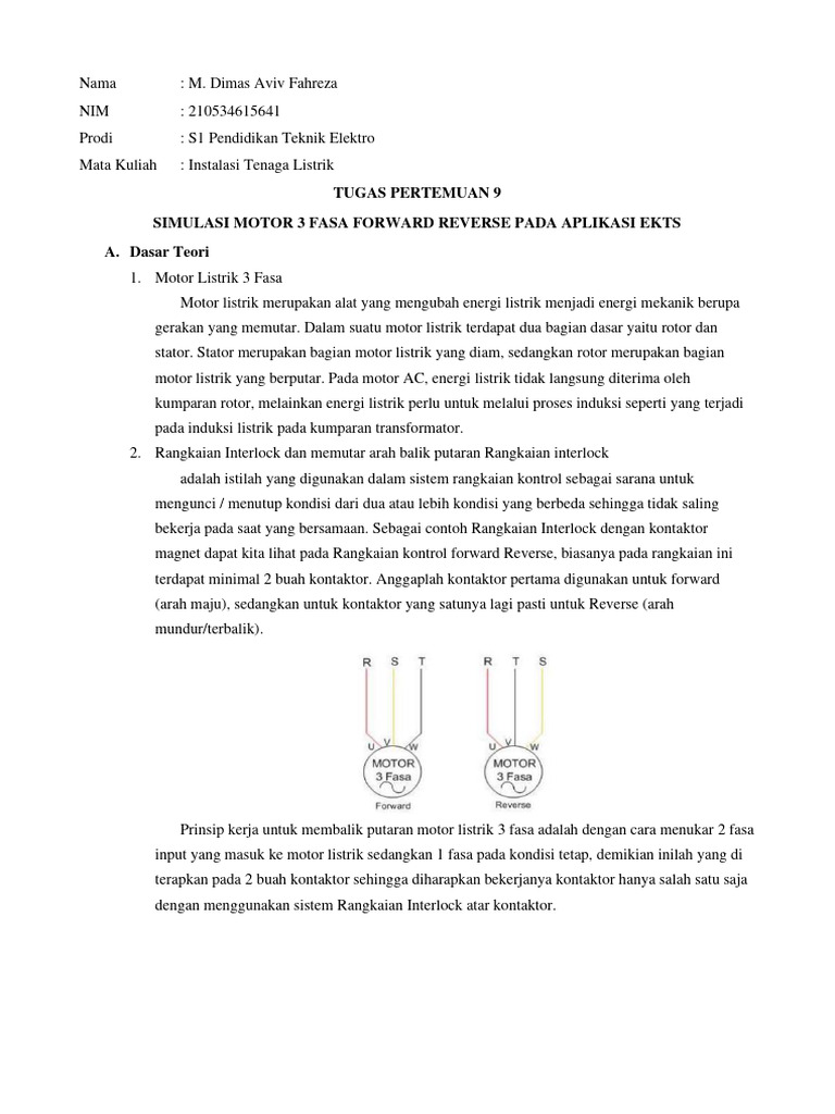 Rangkaian Motor 3 Fasa Forward Reverse | PDF