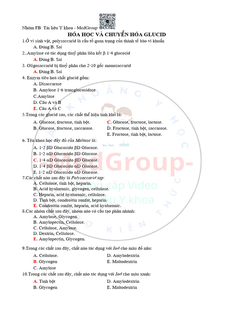 Test Glucid 2 | PDF