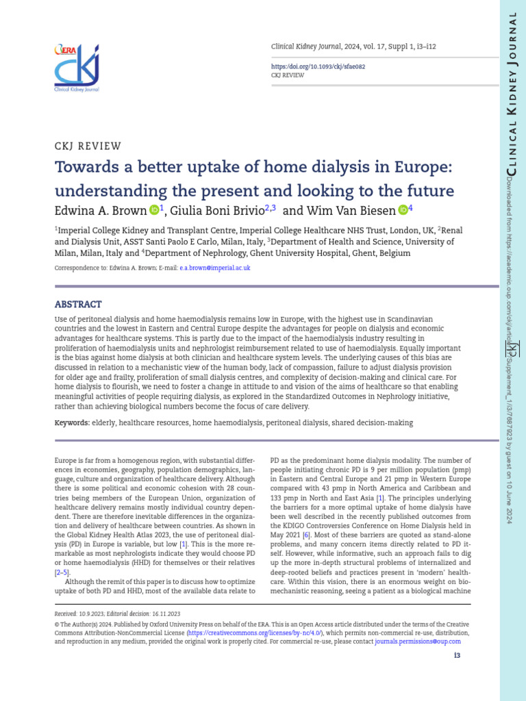 PD Vs HD in Europe - 2004 | PDF | Nephrology | Health Care