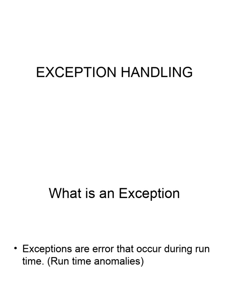 Exception | PDF | Programming Paradigms | Control Flow