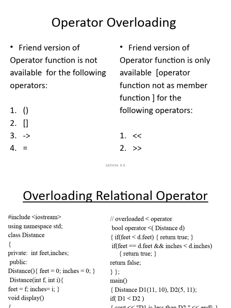 Overloading Operator | PDF | Computing | C++ Overloading Operator | PDF | Computing | C++