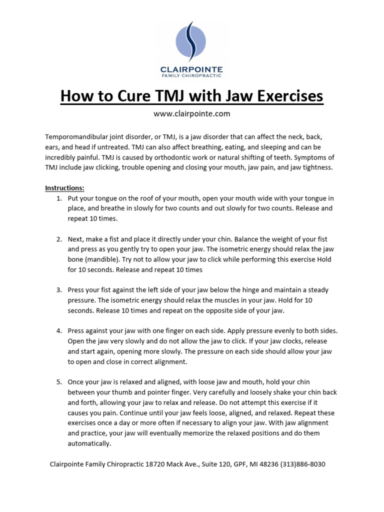 TMJ Exercises PDF | PDF