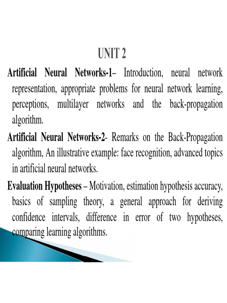 ML Unit 2 | PDF | Estimator | Artificial Neural Network