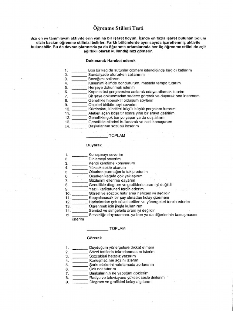 Ogrenme Stilleri-1 | PDF