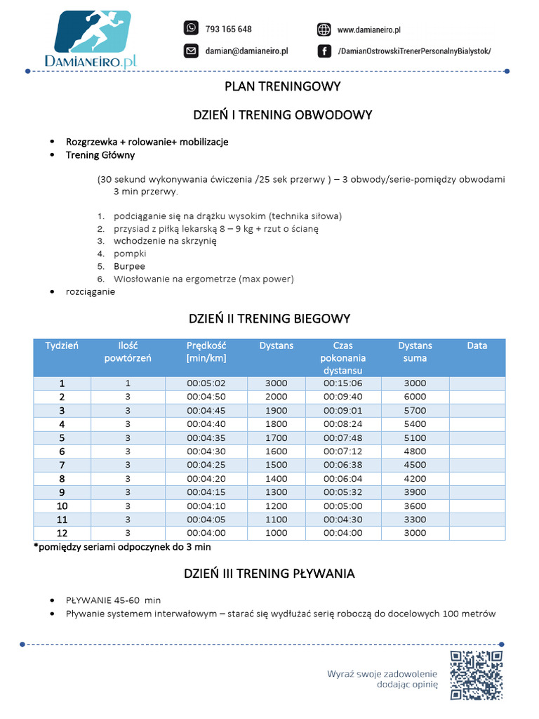 Plan Treningowy | PDF