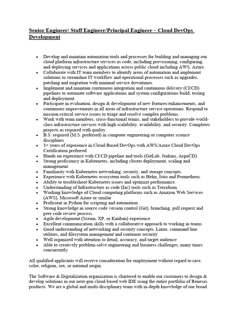 DevOps JD | PDF | Cloud Computing | Amazon Web Services