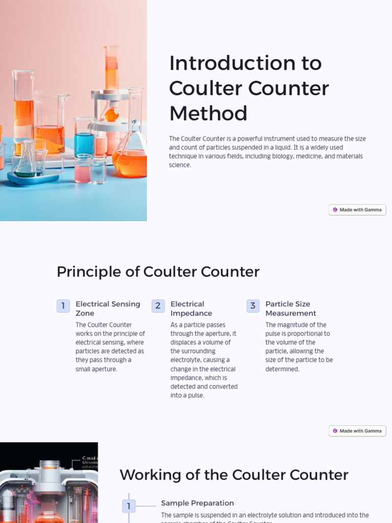 Coulter Counter Method Overview | PDF | Physical Sciences | Scientific ...