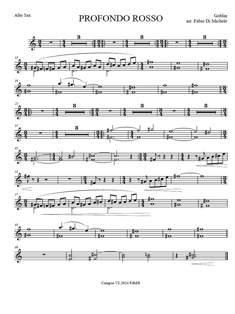 Profondo Rosso Campus 2024 Sax Alto - Alto Sax | PDF
