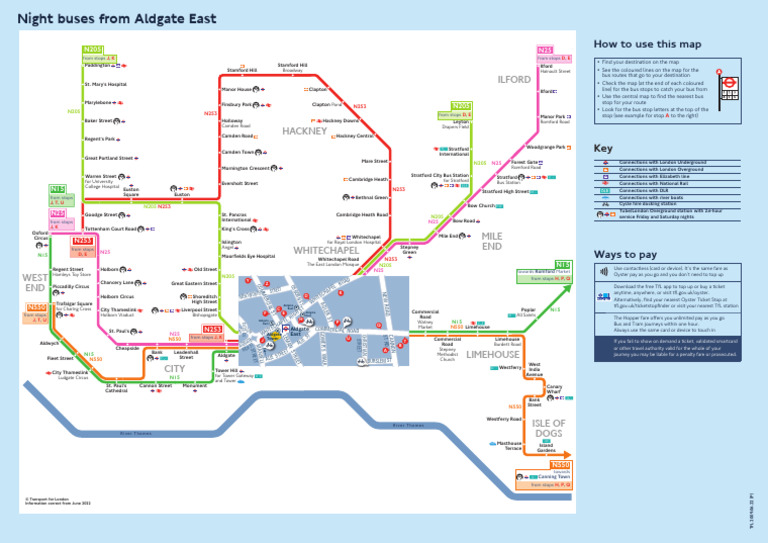 Aldgate East Night A4 0622 - BUS | PDF | Land Transport | Rail Transport