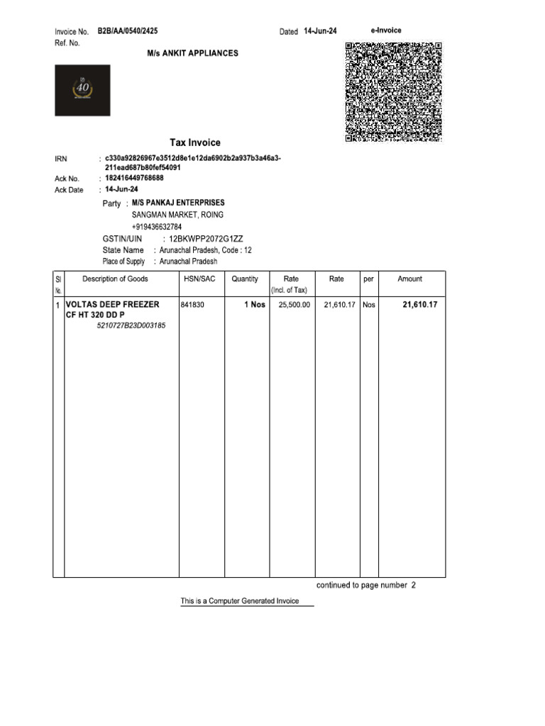 Pankaj Invoice | PDF