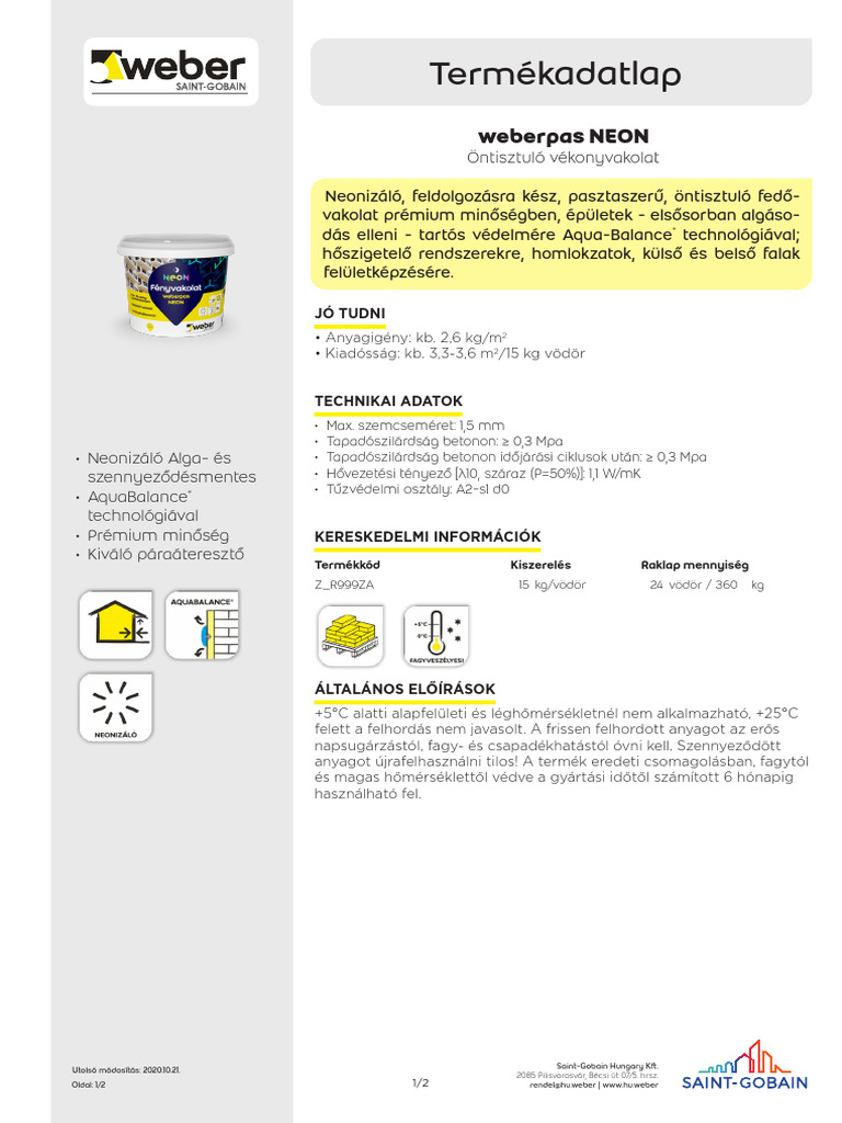 6624-TDS R999 Weberpas NEON | PDF