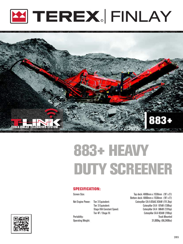 Technical Specification Heavy Duty Screen 883 | PDF | Belt (Mechanical) | Engines