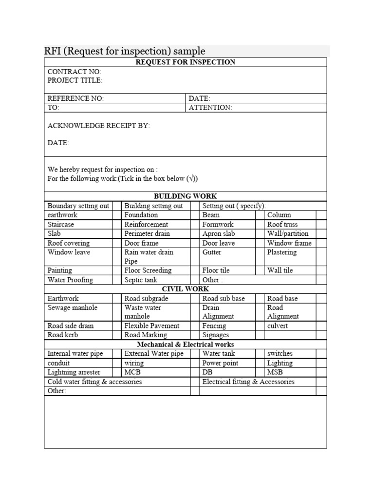 Inspection Form | PDF