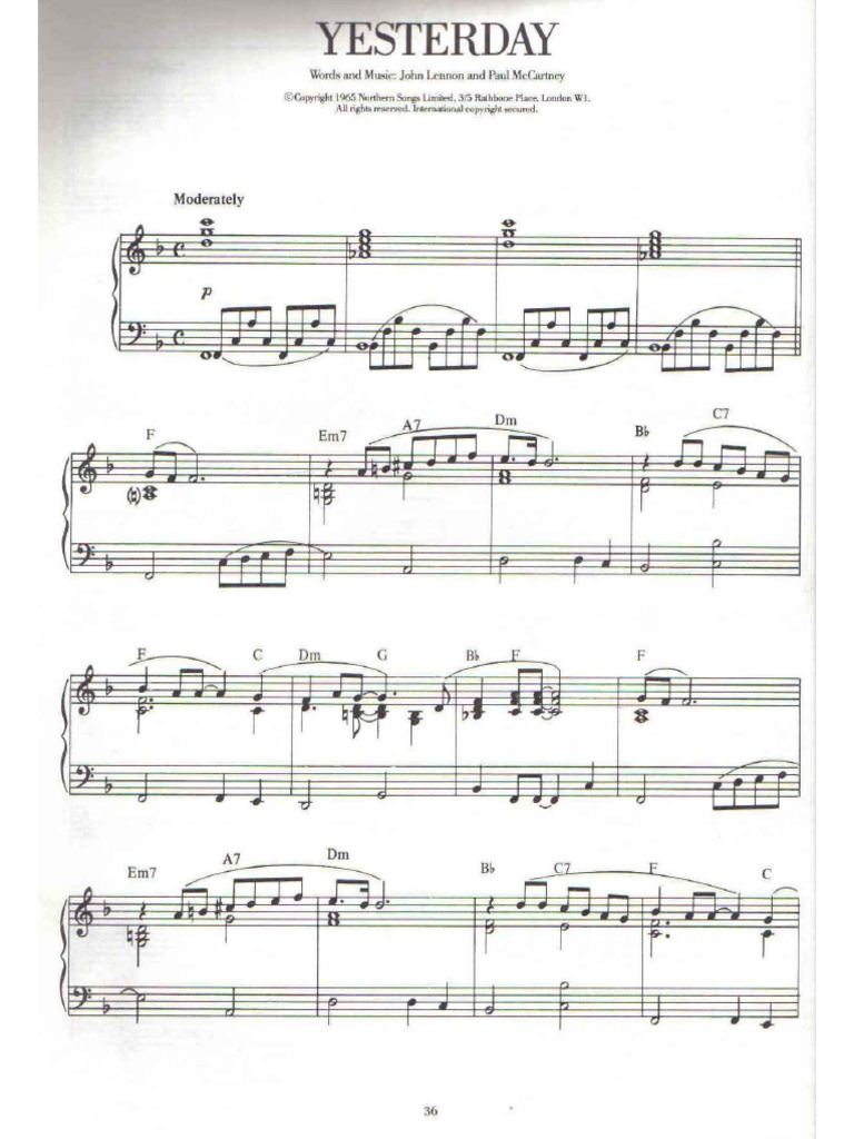Yesterday (Piano) | PDF