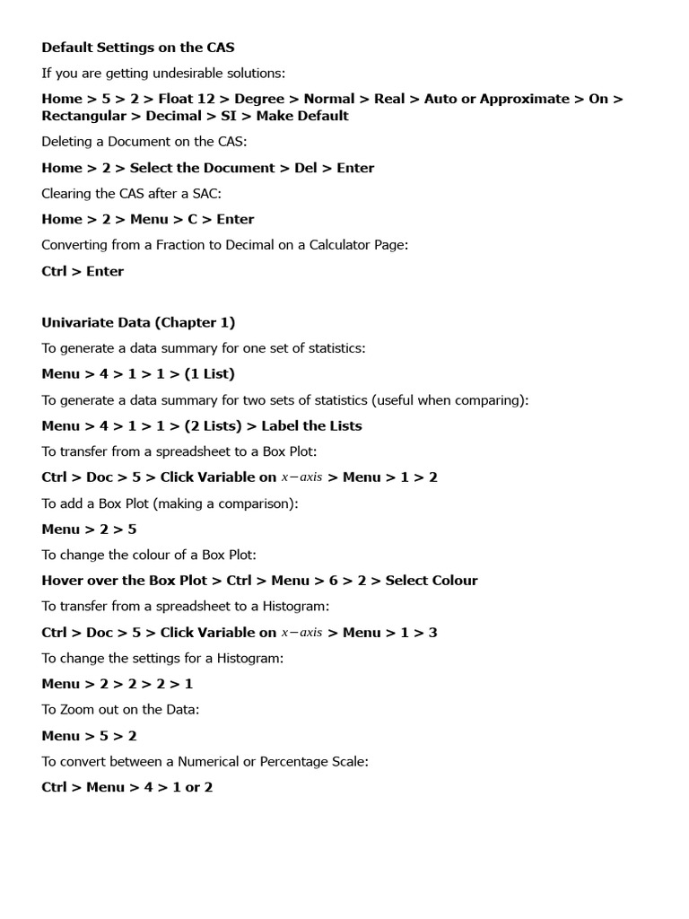 CAS Code Cheat Sheet | PDF
