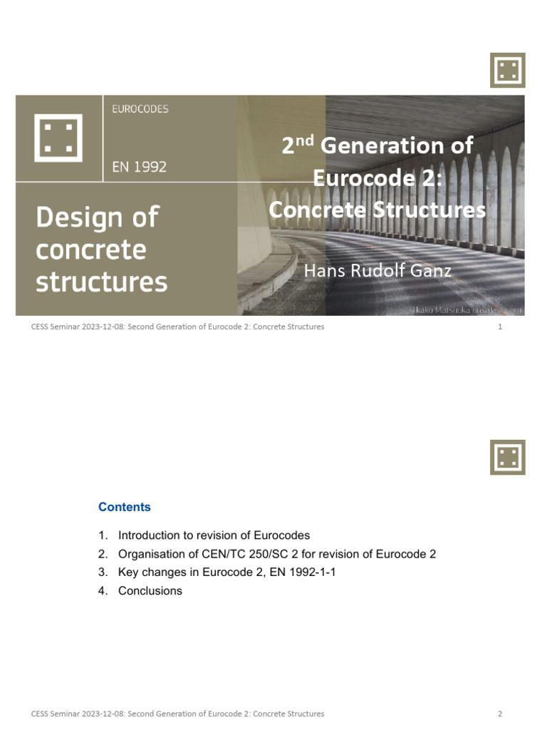 2nd Generation Eurocode 2 Concrete Structures - GANZ 2023-12-08-Final | PDF | Prestressed ...